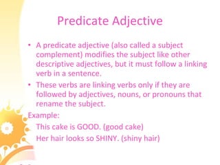 Predicates, the direct object & indirect object | PPT