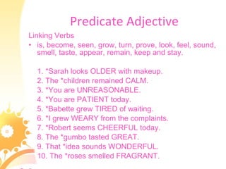 Predicates, the direct object & indirect object | PPT