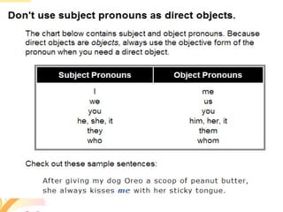 Predicates, the direct object & indirect object | PPT