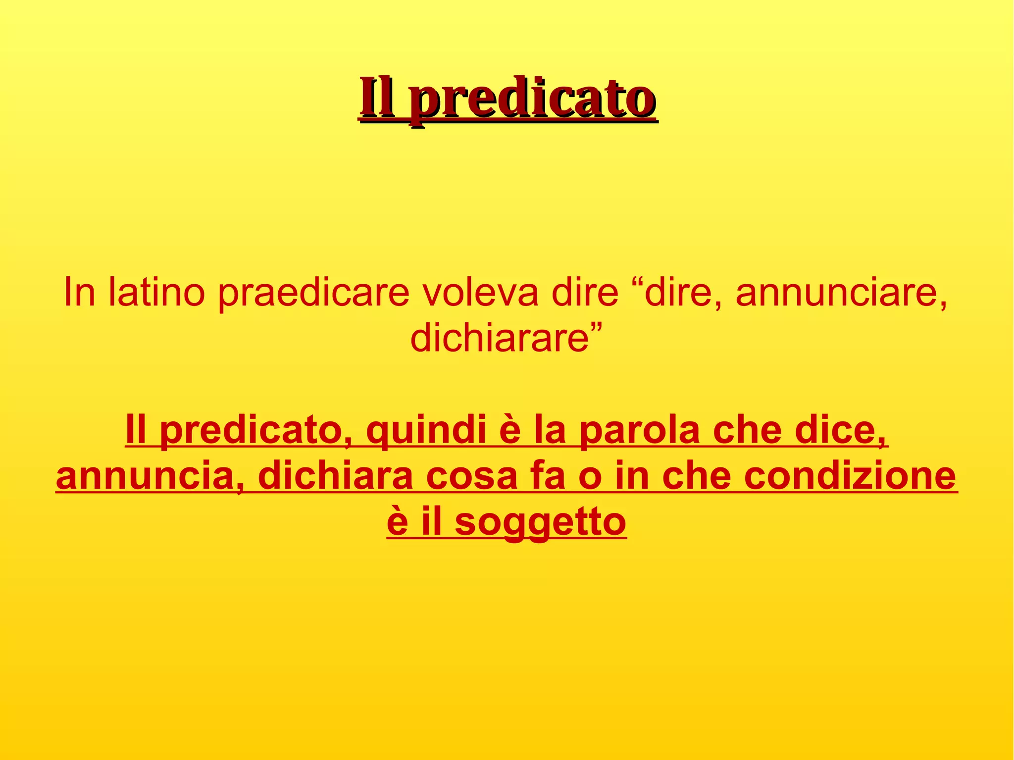 Predicato verbale e nominale | ODP