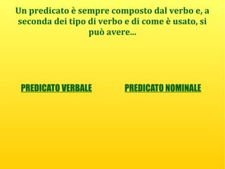 Predicato verbale e nominale | ODP