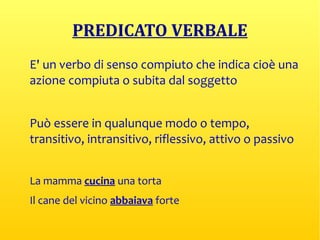 Predicato verbale e nominale | ODP