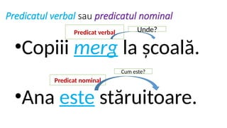 clasa a5 a predicatul ca parte principala de propozitie | PPT