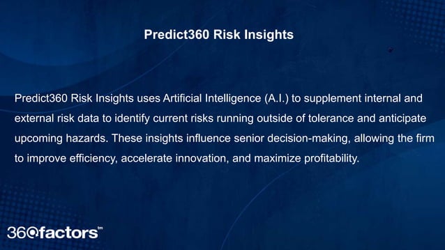 Predictive Risk Management & KRI Management with Predict360 Risk Insights | PPTX | Business ...