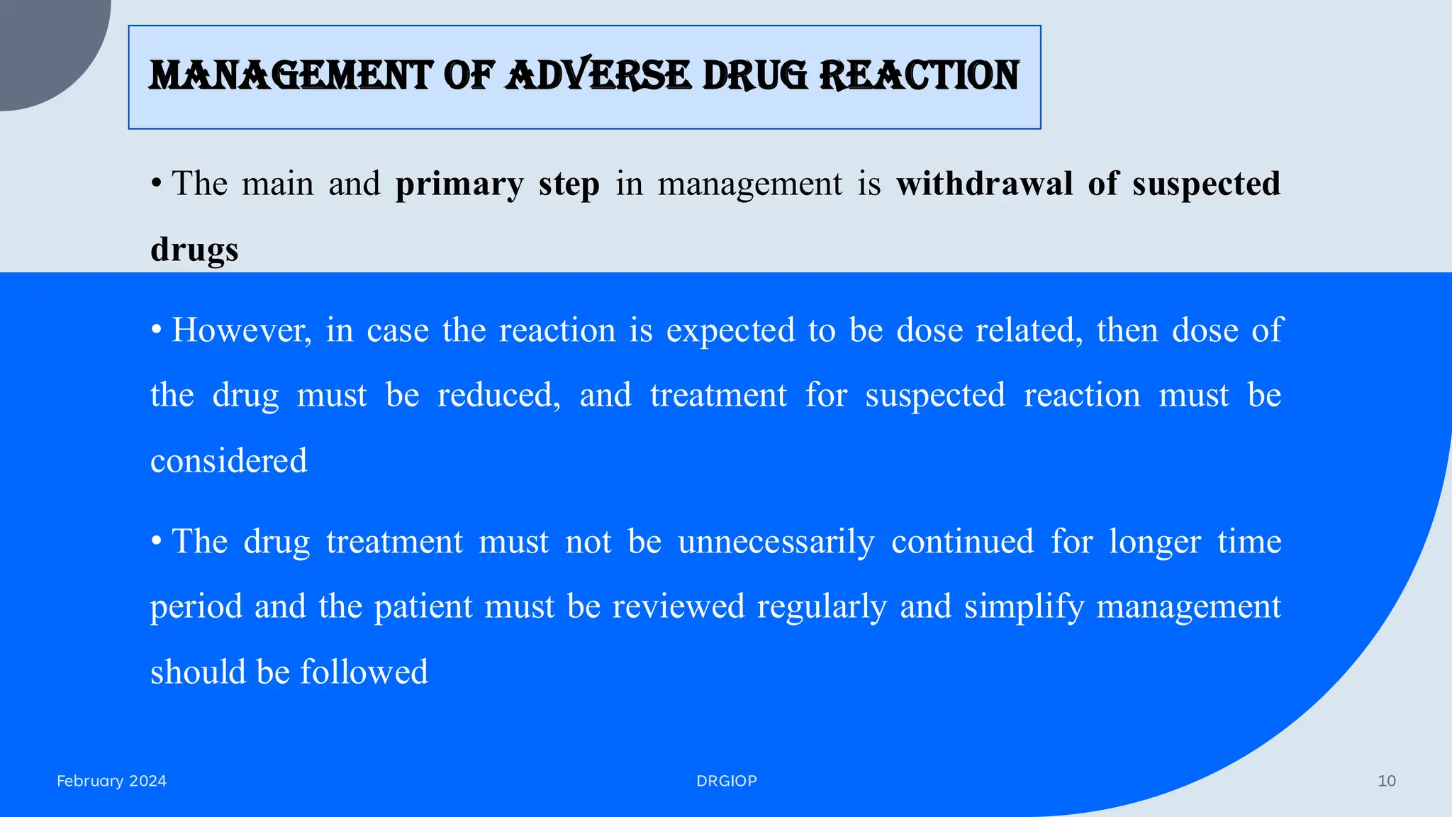 Predictabilty and Preventability Assessment, Management of ADR ...