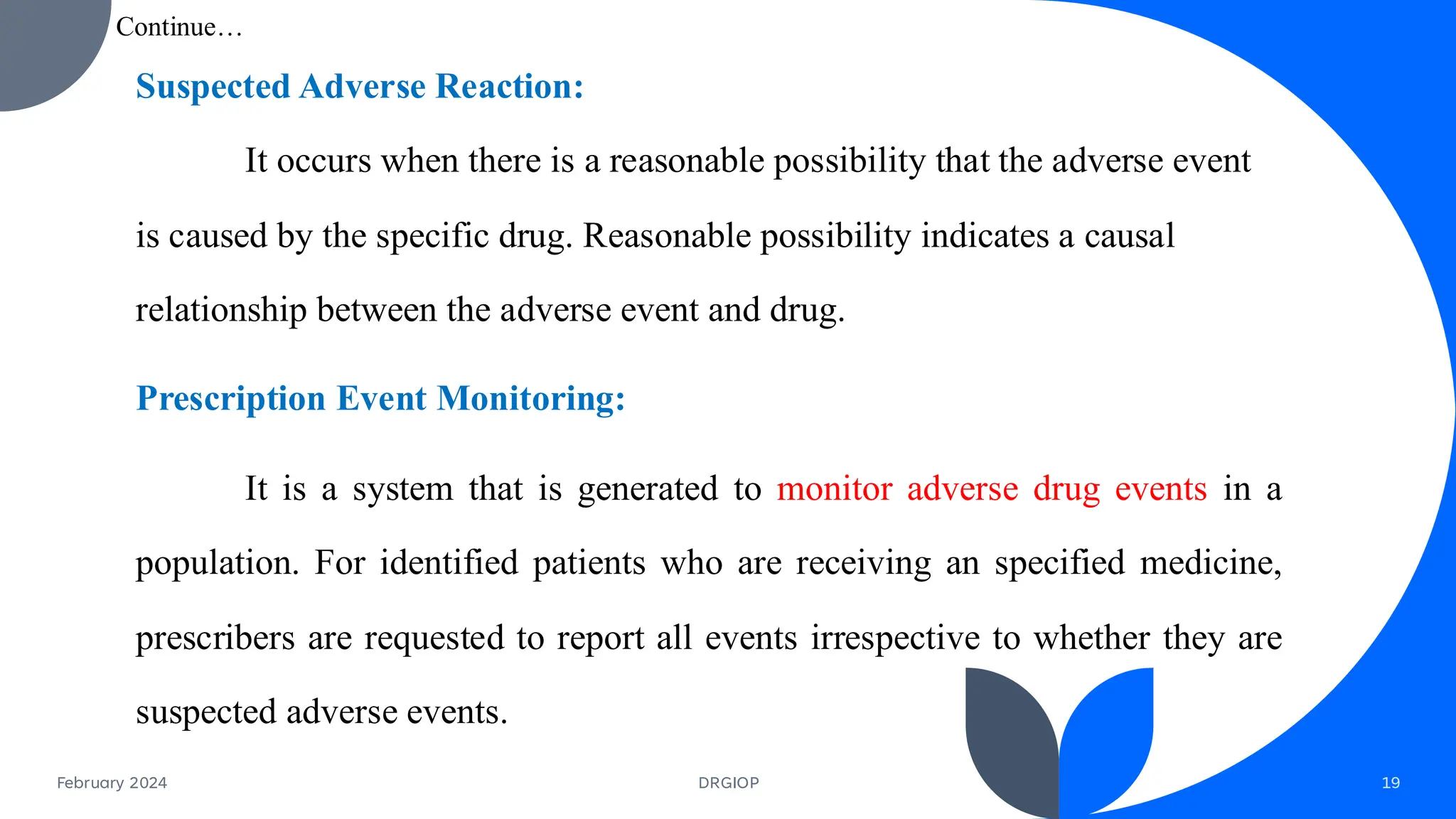 Predictabilty and Preventability Assessment, Management of ADR ...