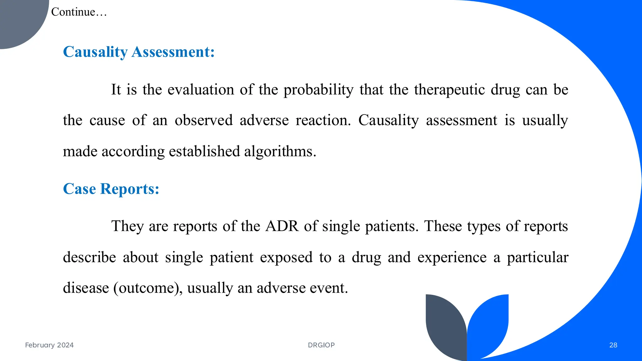 Predictabilty and Preventability Assessment, Management of ADR ...