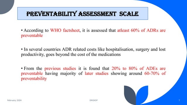 Predictabilty and Preventability Assessment, Management of ADR ...