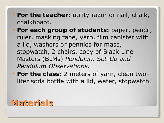 Predictable Pendulums | PPT