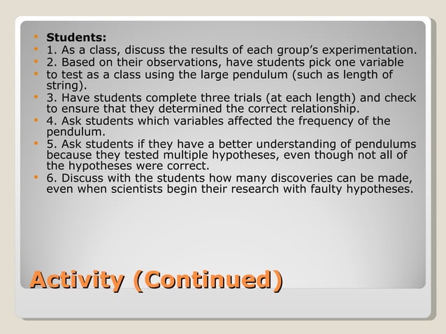 Predictable Pendulums | PPT
