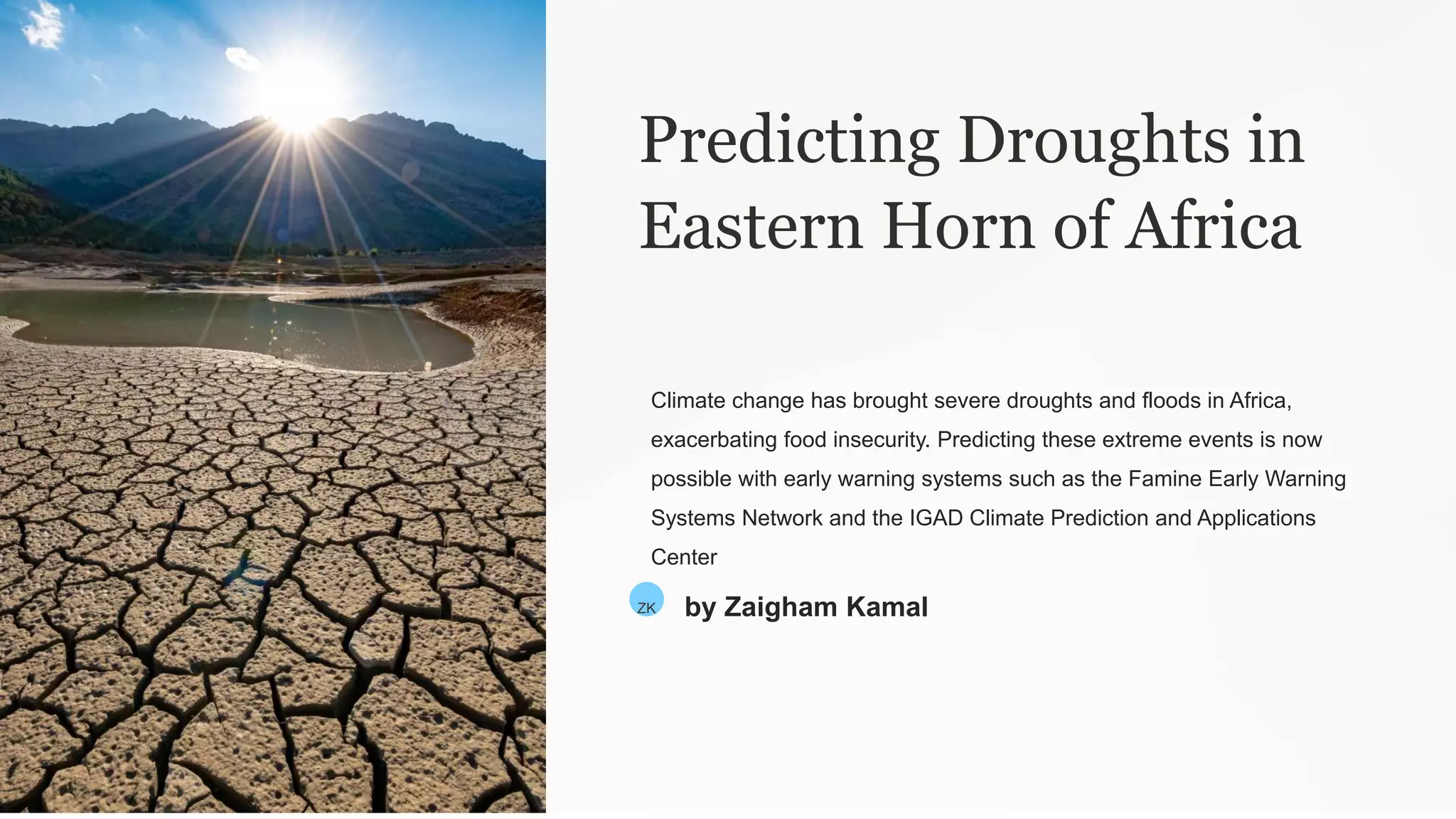 Predicting Droughts in Eastern Horn of Africa | PPTX