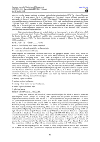 Predicting corporate business failure in the nigerian manufacturing industry | PDF