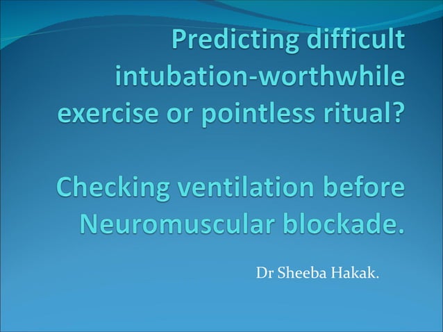 Predicting difficult intubation | PPT