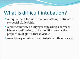 Predicting difficult intubation | PPT