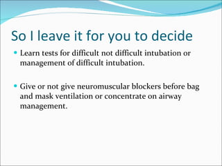 Predicting difficult intubation | PPT