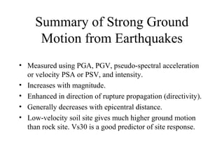Predicting Ground Motion From Earthquakes | PPT