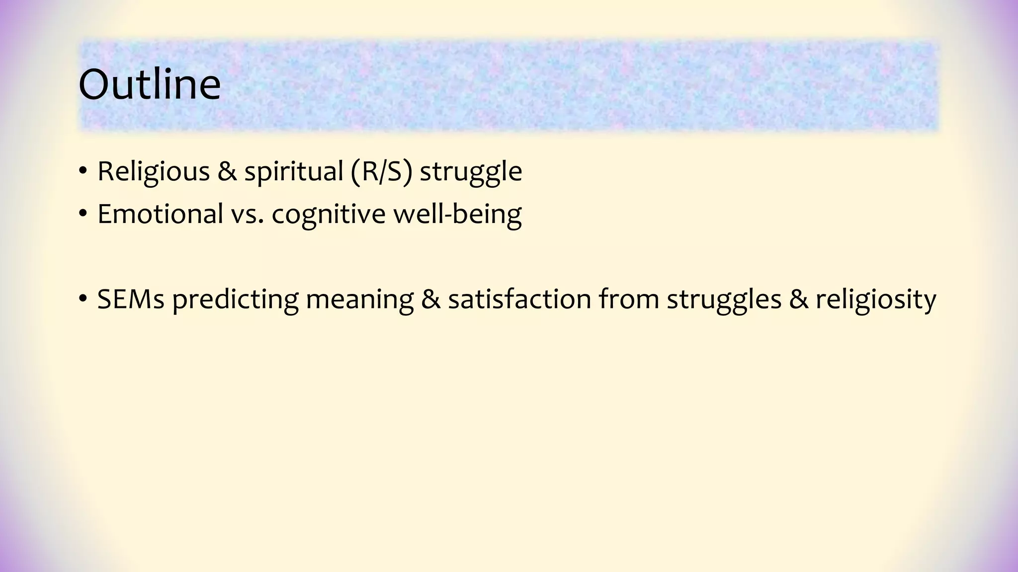 Predicting life meaning and satisfaction with religious & spiritual ...