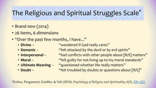 Predicting life meaning and satisfaction with religious & spiritual ...