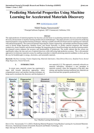 Predicting Material Properties Using Machine Learning for Accelerated Materials Discovery | PDF