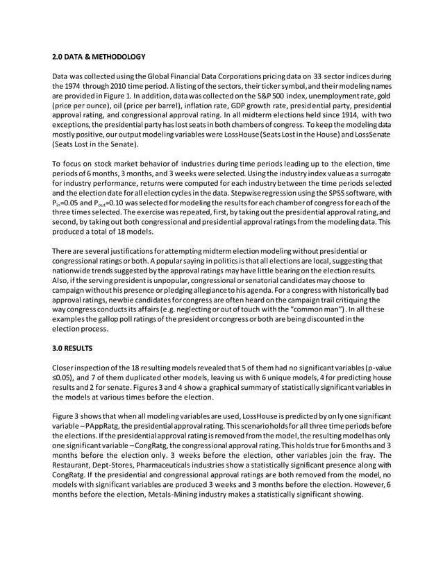 Predicting Midterm Election Results Using Stock Market Performance And