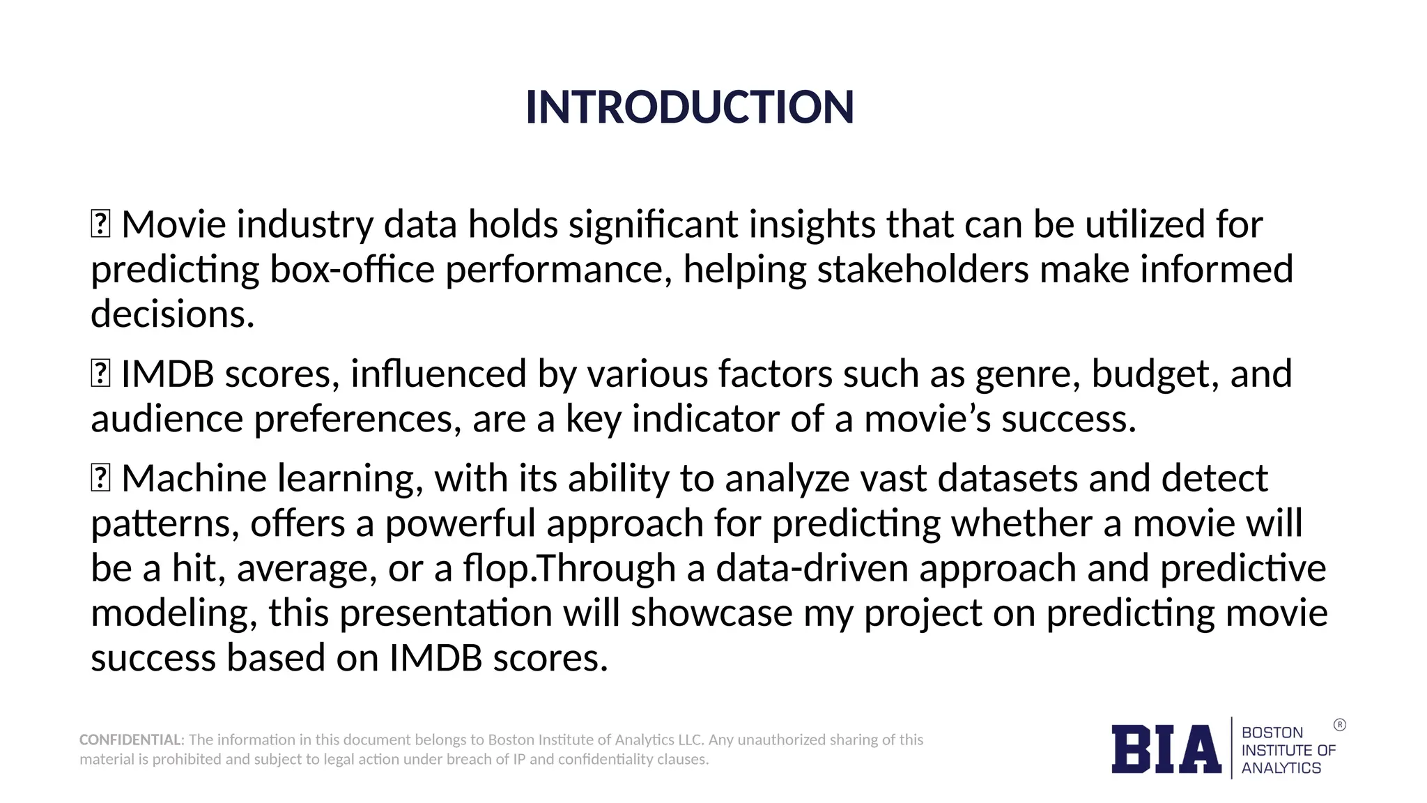 Predicting Movie Success on IMDb: A Data-Driven Approach | PPTX