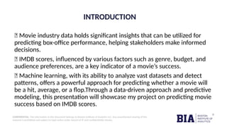 Predicting Movie Success on IMDb: A Data-Driven Approach | PPTX