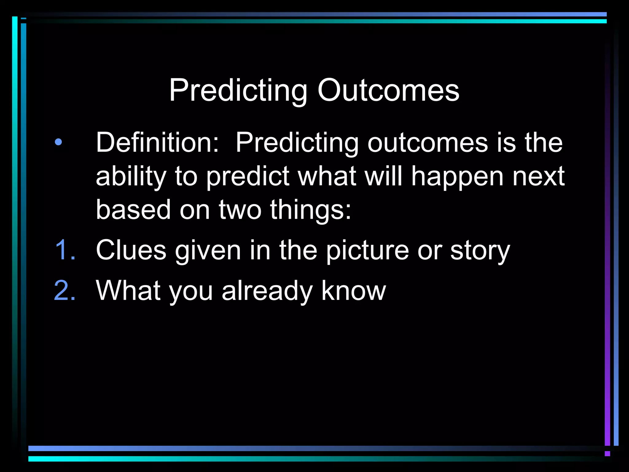 Predicting outcomes(Michael) | PPT
