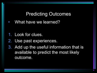 Predicting outcomes(Michael) | PPT