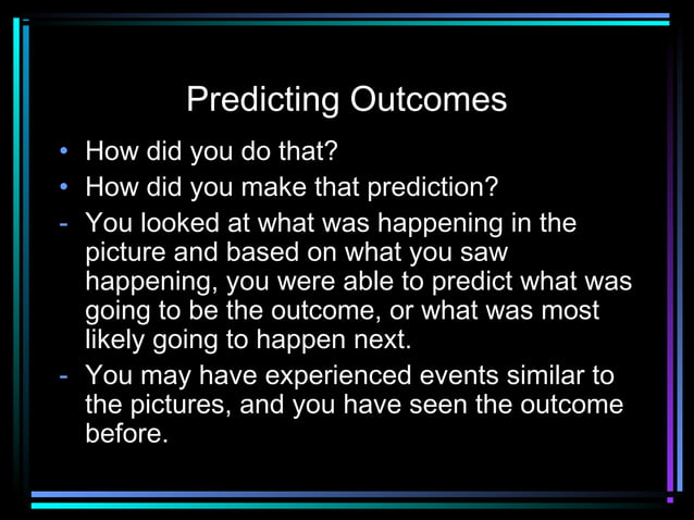 Predicting outcomes(Michael) | PPT