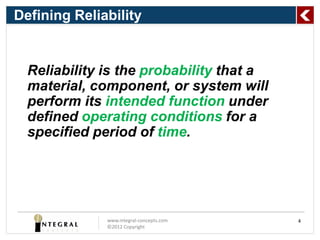 Predicting product life using reliability analysis methods | PPT