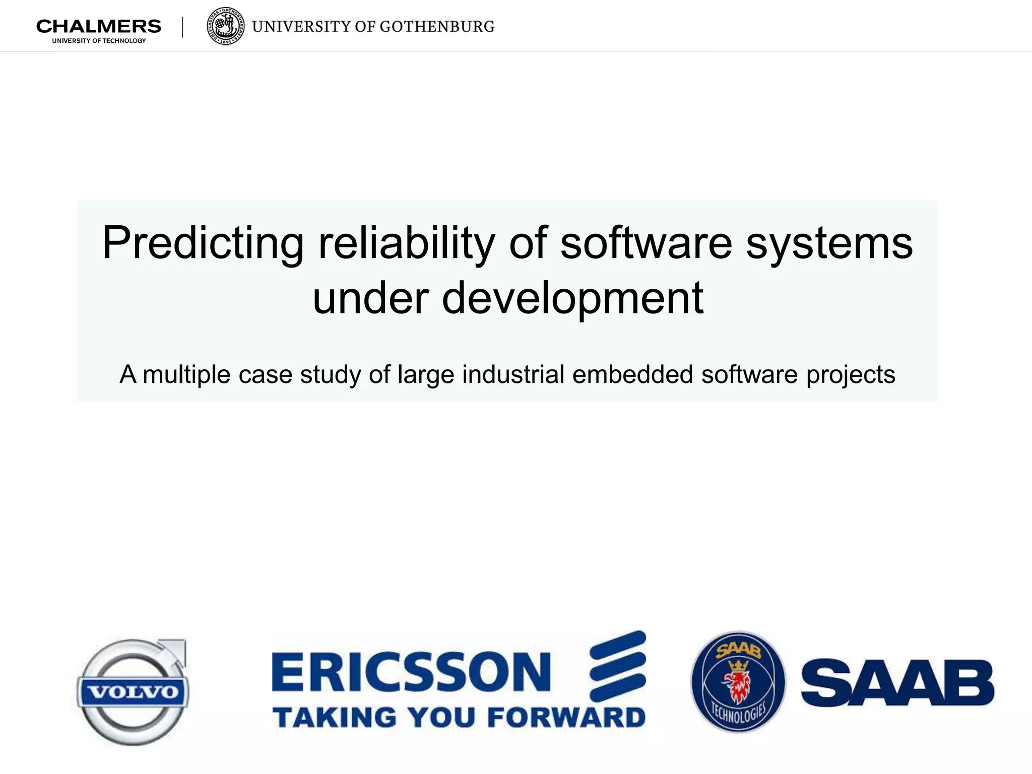 Predicting reliability of software systems under development | PDF