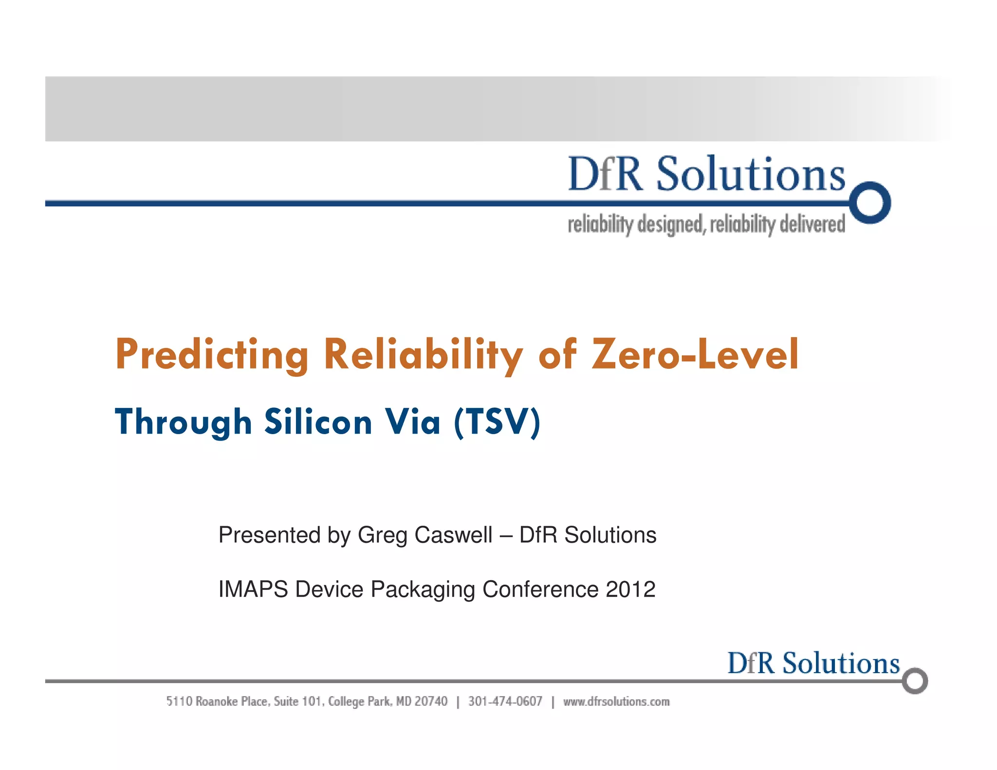 Predicting Reliability of Zero Level Through Silicon Vias (TSV) | PDF