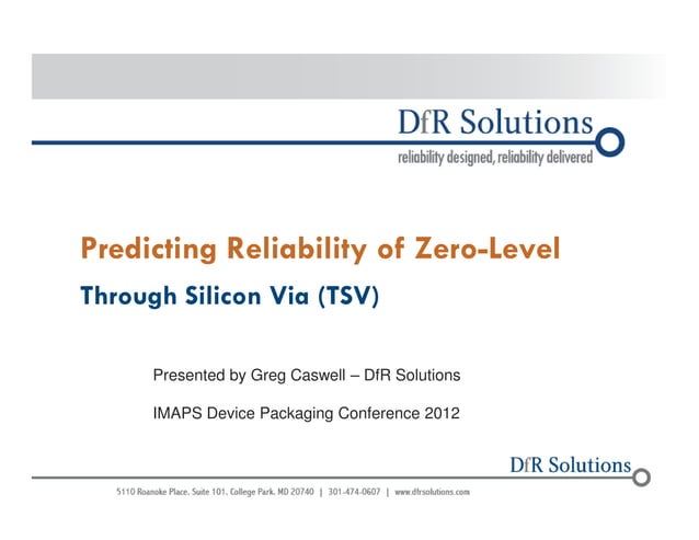 Predicting Reliability of Zero Level Through Silicon Vias (TSV) | PPT