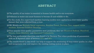 PREDICTING RIVER WATER QUALITY ppt presentation | PPTX