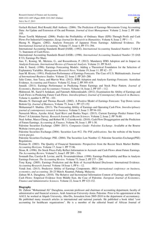 Predicting the future accounting earnings empirical evidence from the palestine securities ...