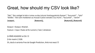 Predicting the future with Google Prediction API | PPT