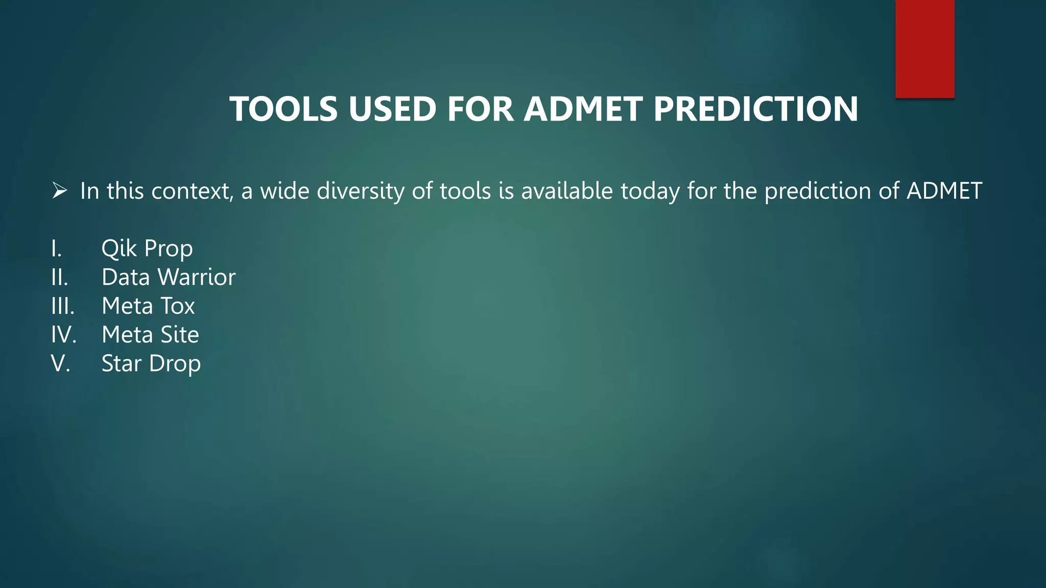 PREDICTION AND ANALYSIS OF ADMET PROPERTIES OF NEW.pptx