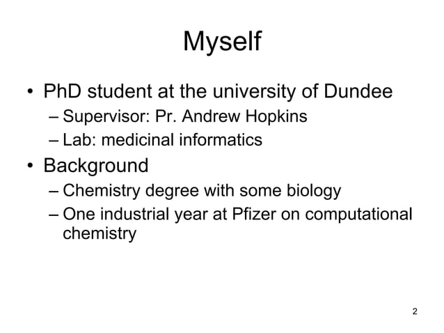 Prediction Of Bioactivity From Chemical Structure Ppt Chemistry