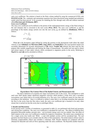 Prediction of carry over coefficient for fluid flow through teeth on rotor labyrinth seals using ...