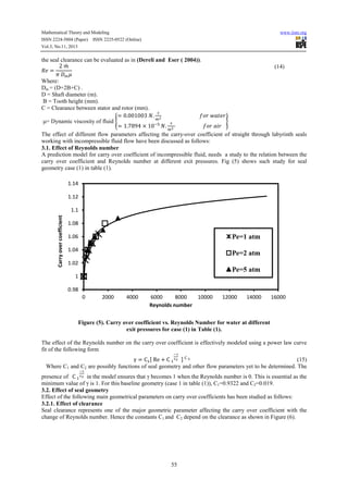 Prediction of carry over coefficient for fluid flow through teeth on rotor labyrinth seals using ...