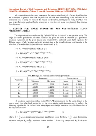 Prediction of scour depth at bridge abutments in cohesive bed using gene expression programming ...
