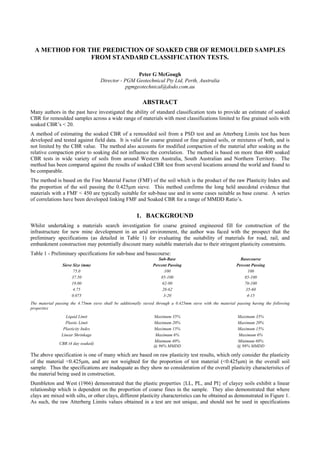 Prediction Of Soaked Cbr For Coarse Grained Soil Mixtures Condensed To ...