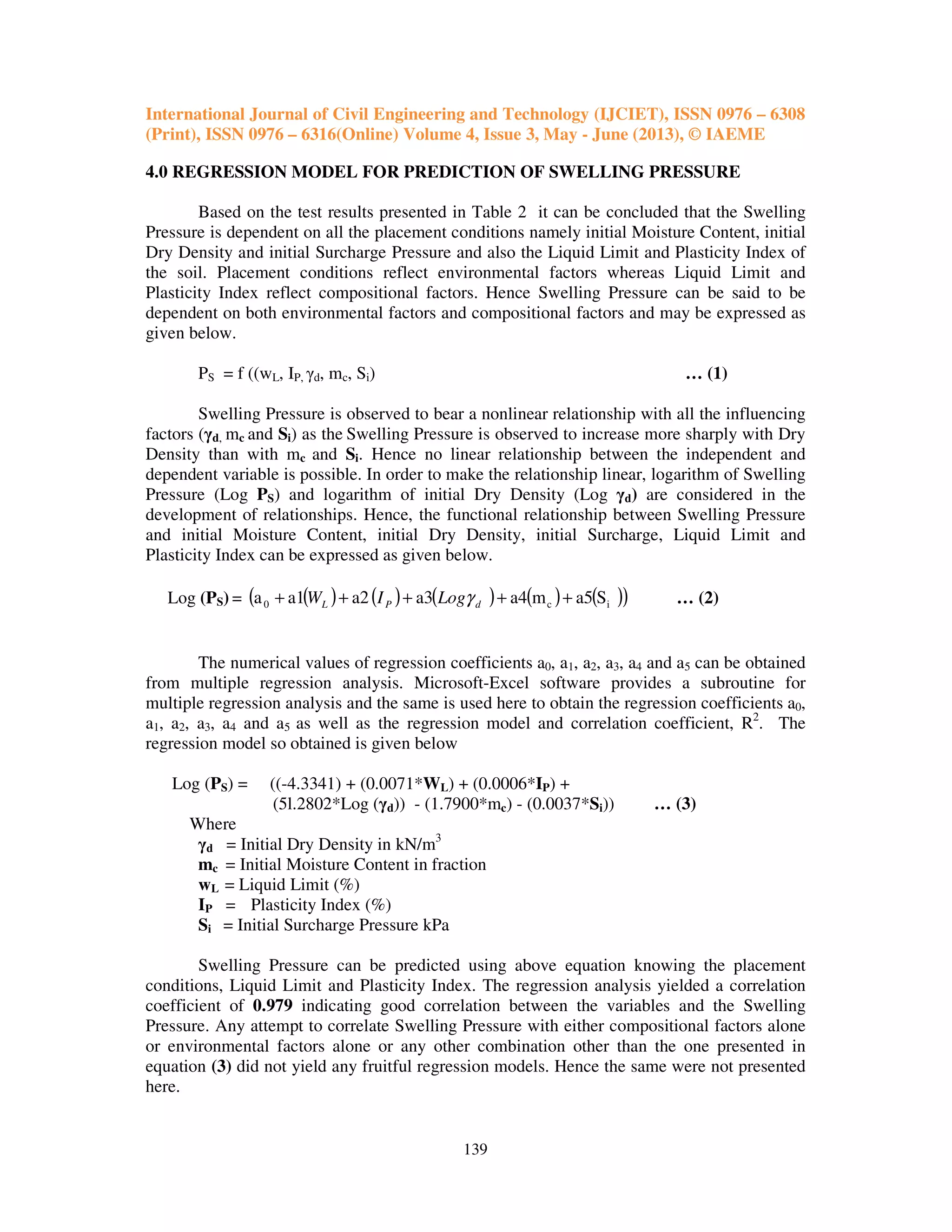 Prediction of swelling pressure of expansive soils using compositional and | PDF | Geology | Science
