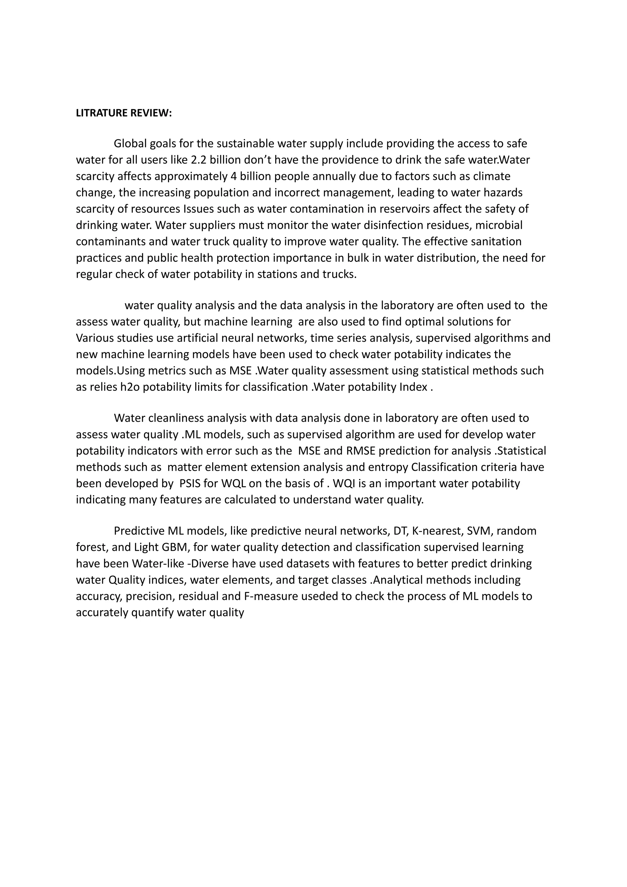 PREDICTION OF WATER PORTABILITY USING CLASSIFICATION TECHNIQUES.docx