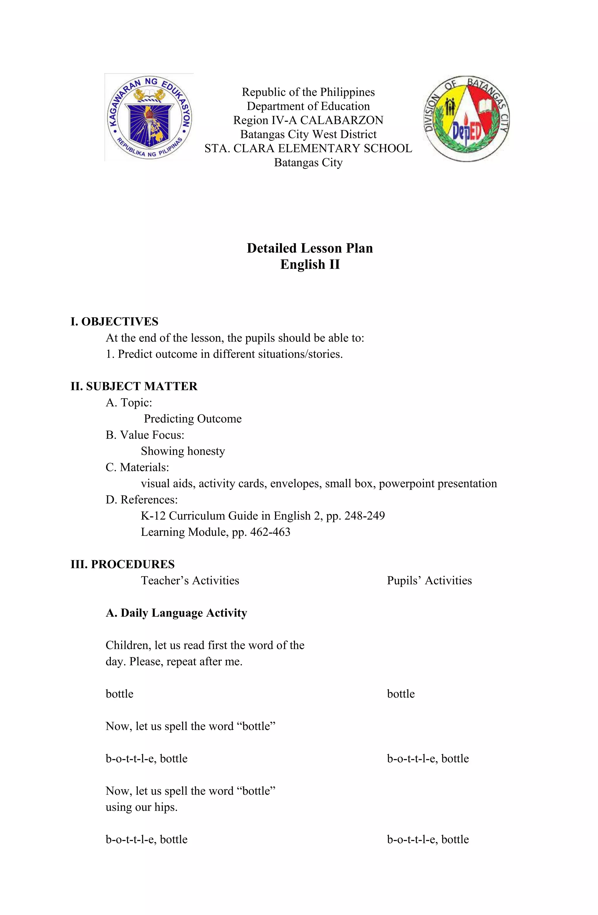 PREDICTING OUTCOME | DOC