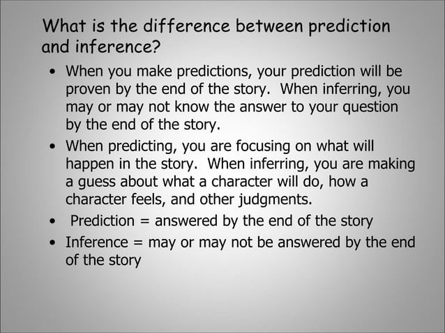 Predictions and inferences differences | PPT
