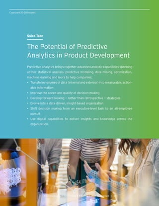 Predictive Analytics: Accelerating & Enriching Product Development | PDF