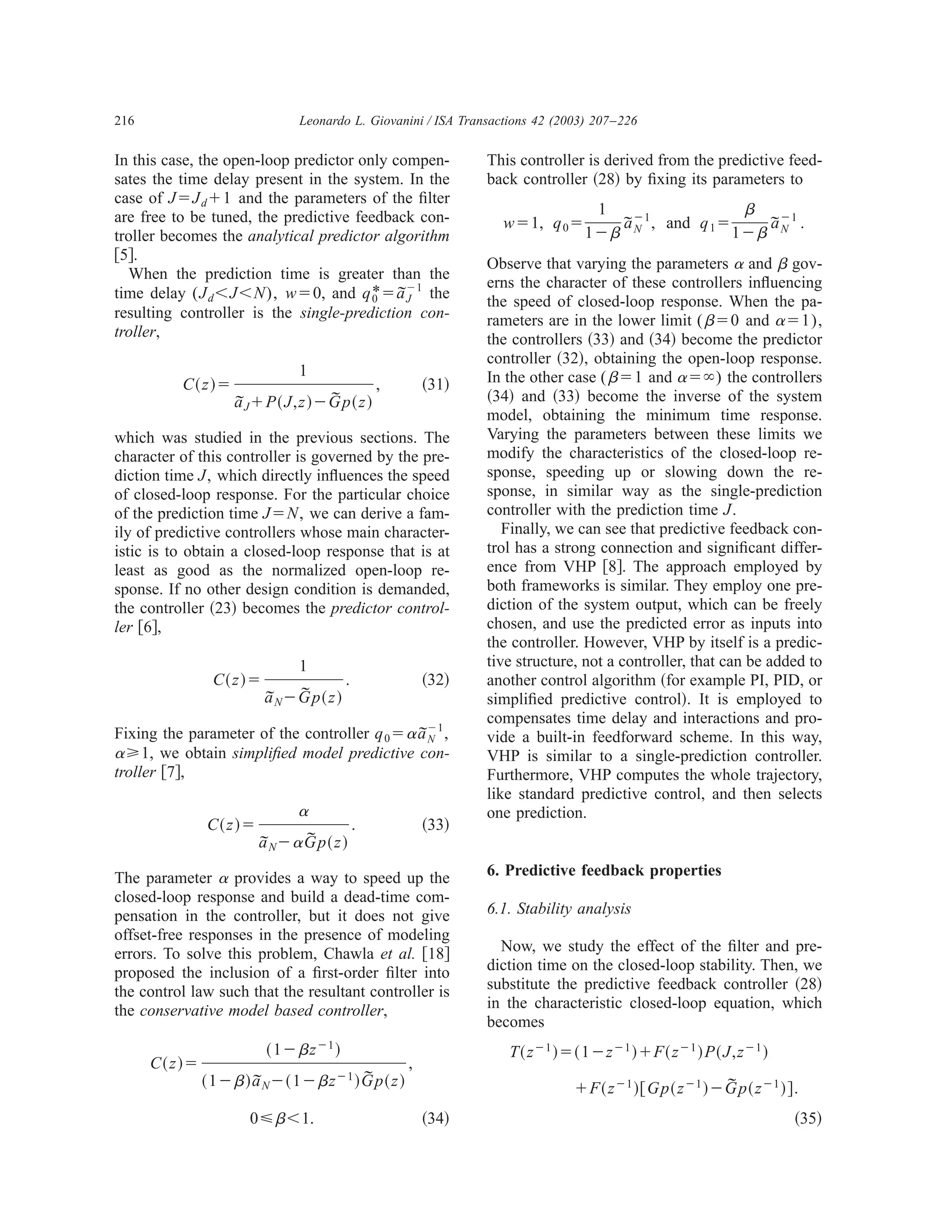 Predictive feedback control | PDF