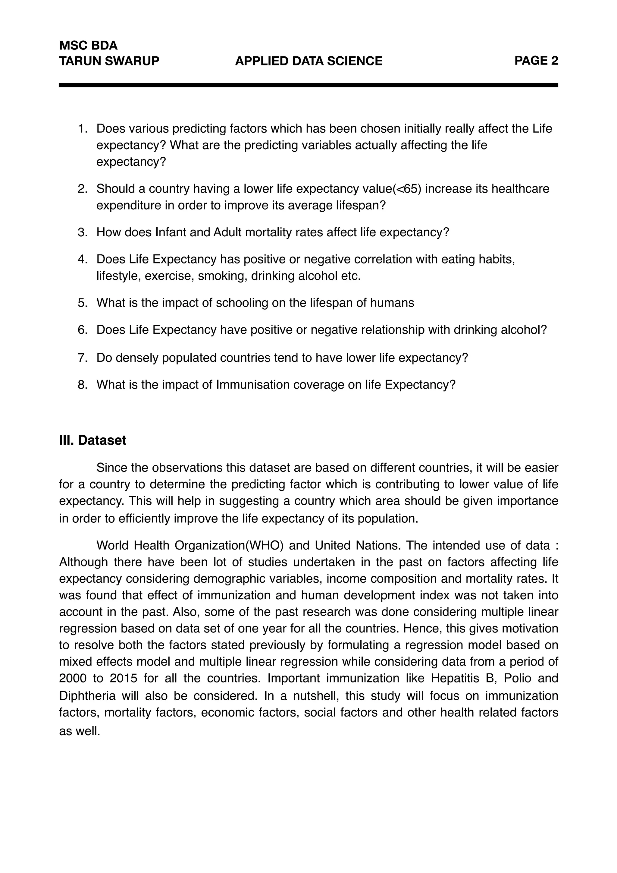 Predictive analysis WHO's life expectancy dataset using Tableau data ...