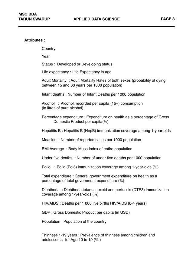 Predictive analysis WHO's life expectancy dataset using Tableau data ...